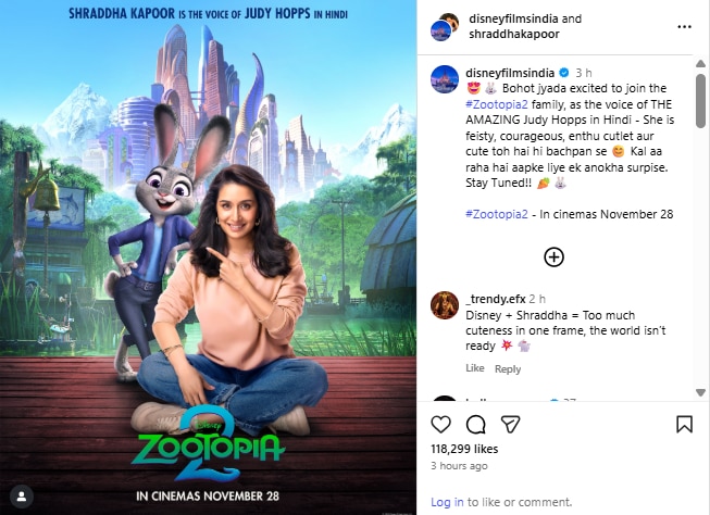 Shraddha Kapoor voices Judy Hopps in Hindi for Disney's Zootopia 2 - India Today